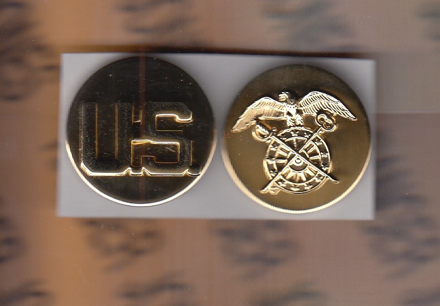 US ARMY Enlisted Quartermaster QM Branch award badge clutchback set c/b ...