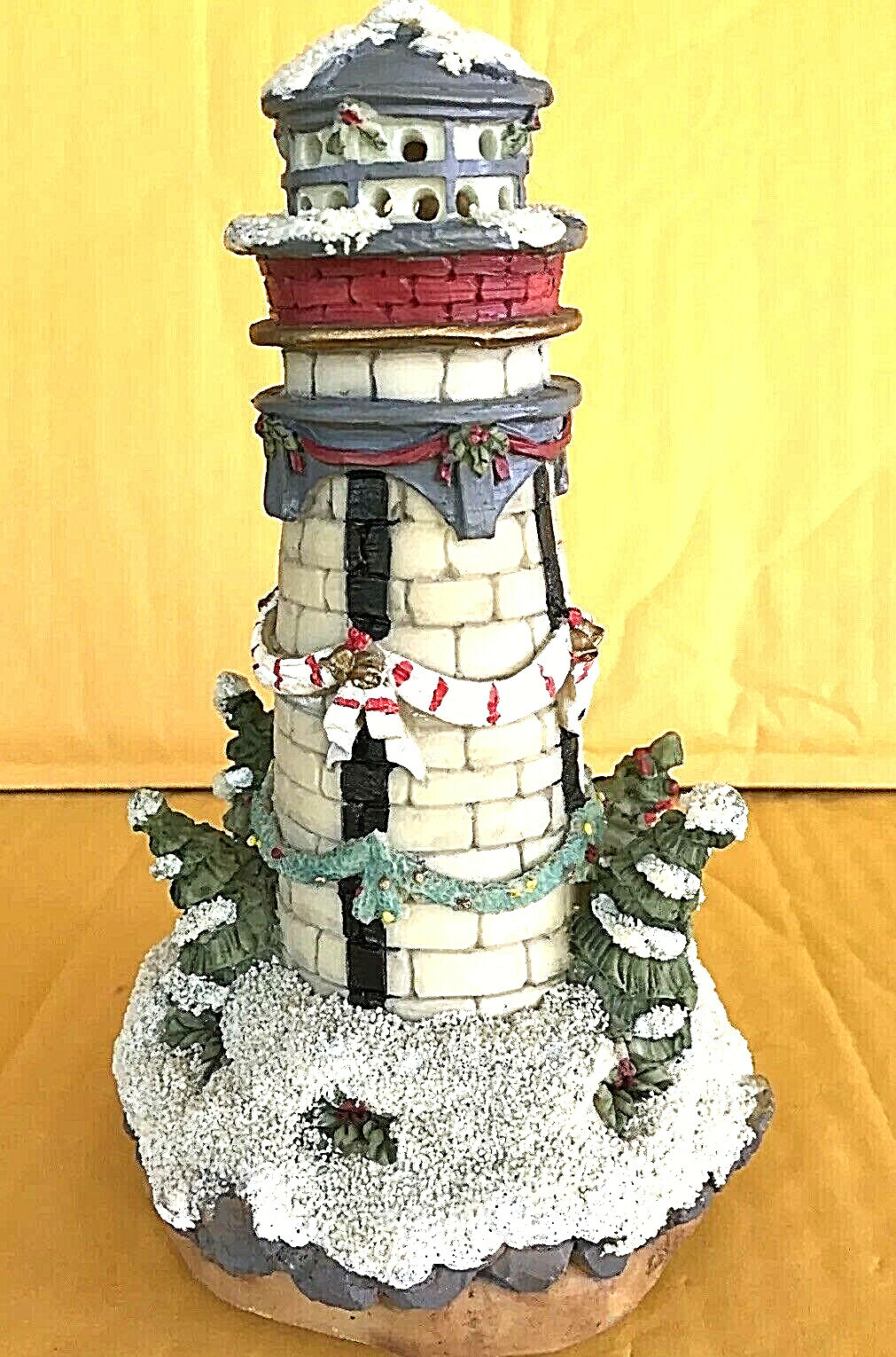 CHRISTMAS DECORATED LIGHTHOUSE MUSIC BOX AND BLINKING LIGHT HOUSE ...