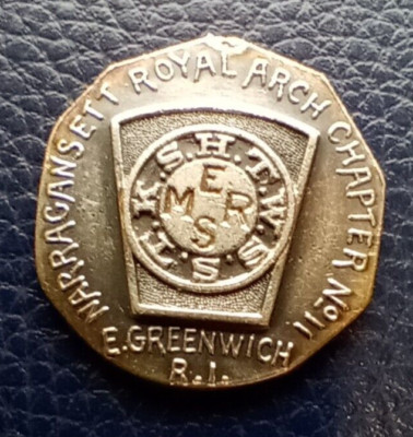 East Greenwich, RI - Narragansett Royal Arch Chapter No. 11 Token Medal ...