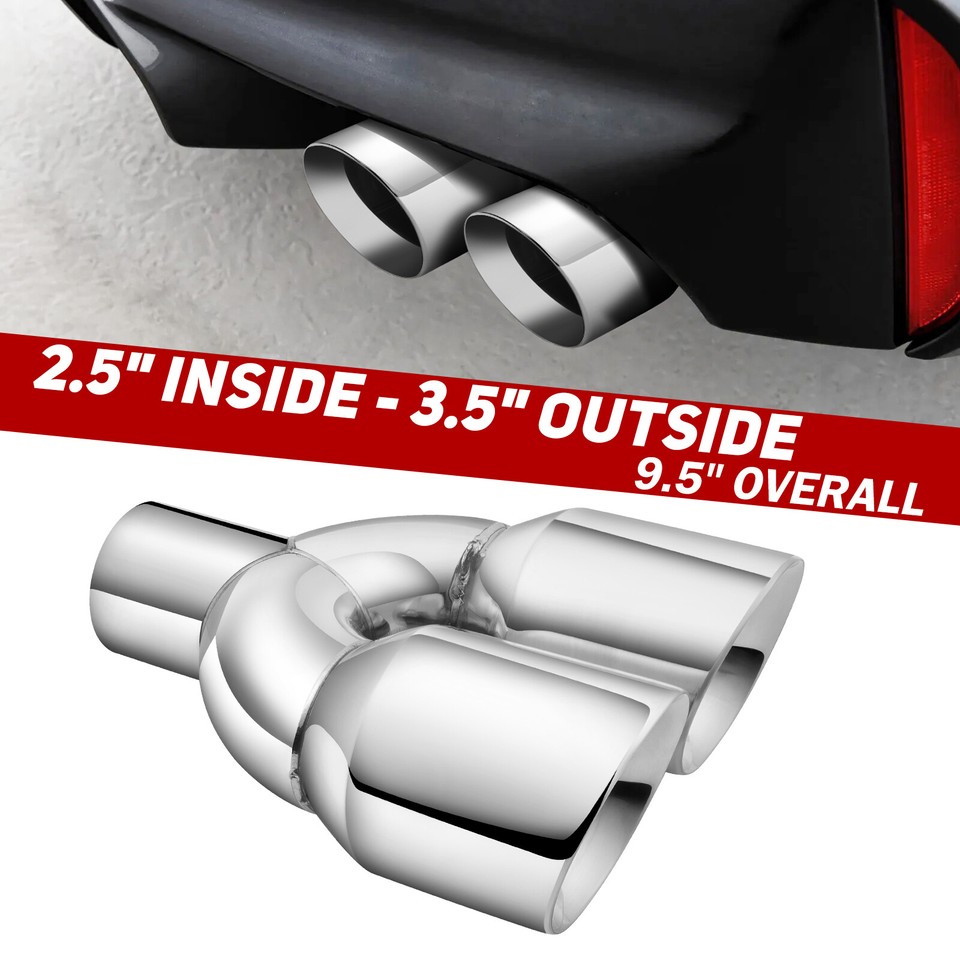 For Mercedes Benz W204 C250 C300 C350 Dual Exhaust Tip Pipe 2.5" inlet ...