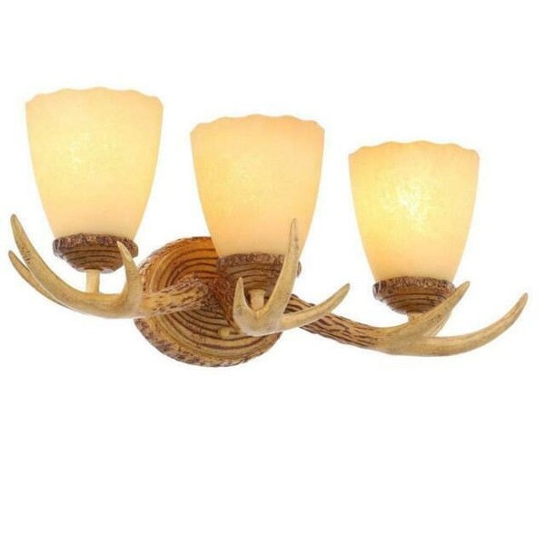Hampton Bay 3-Light Antler Vanity Wall Fixture with Sunset Glass Shades ...