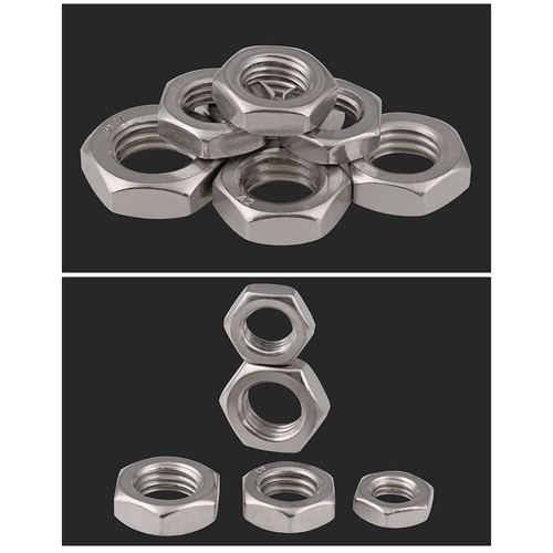 M6-M20 Fine Thread Hex Thin Nuts DIN439 Half Lock jam Nut Chamfered A2 ...