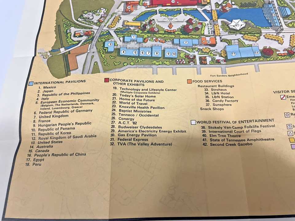 1982 WORLD'S FAIR MAP KNOXVILLE TENNESSEE Foldout Paper | eBay