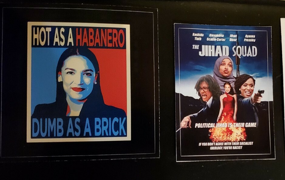 JIHAD SQUAD Mt. Rushmore Funny Political Sticker AOC A.O.C. Mount Moron ...