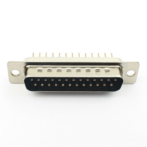10Pcs D-SUB 25 Round Pin Male Straight Through Hole PCB Connector 2 Row ...