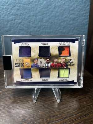 Six Memorabilia Leaf - Brayant/Jeter/Ronaldo/Griffey Jr/Messi/Haaland ...