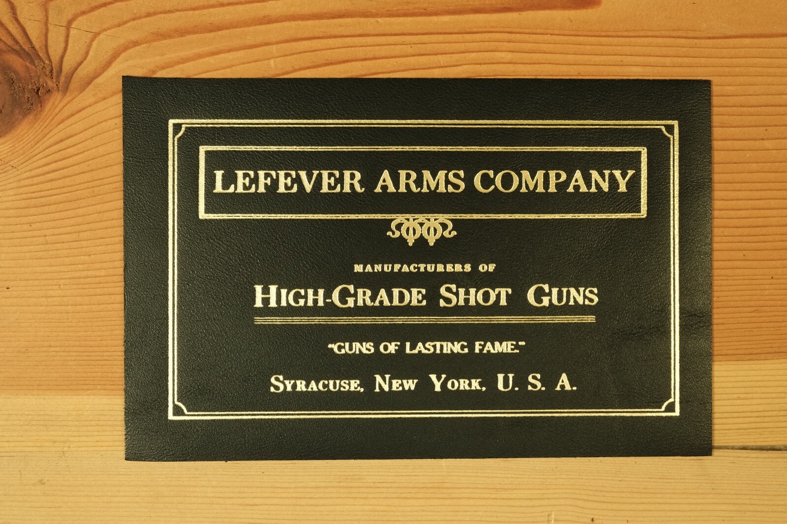 E473 Shotgun Faux Leather Trade Label Lefever Arms Company Vintage Case ...