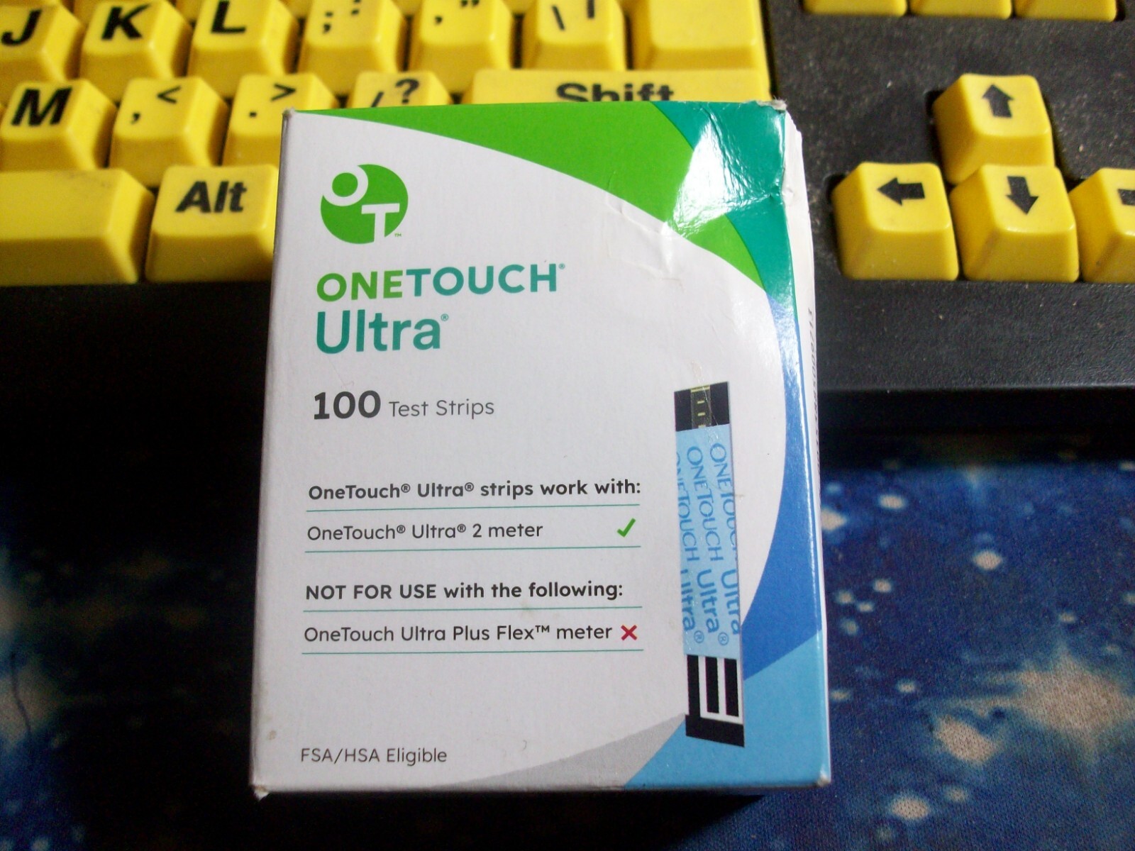 100 ONE TOUCH ULTRA TEST STRIPS 1 BOX OF 100, EXP 7-31-2025, DINGED ...