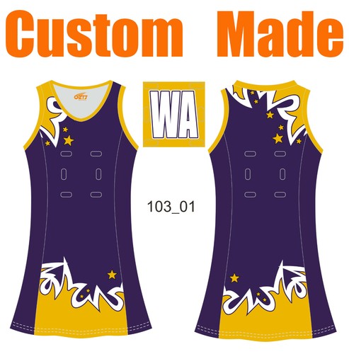 Custom Made Purple Netball A-line Dresses with Velcros Girls&Kids ...