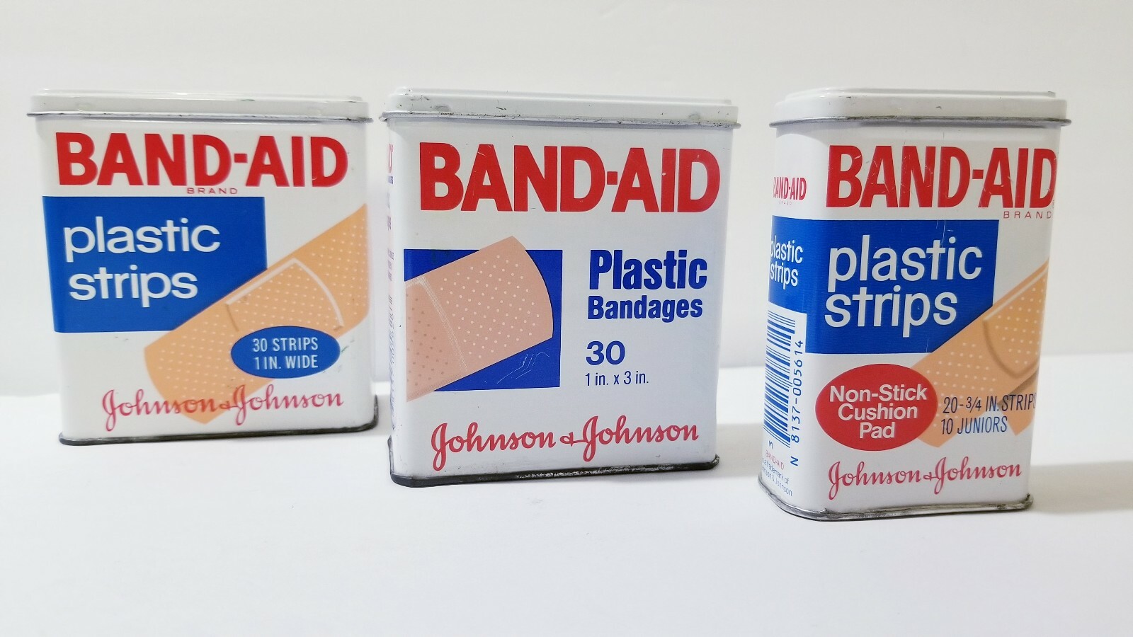 Vintage BAND-AID Tins Bundle Of 3 Movie Prop Plastic Strip Bandages ...