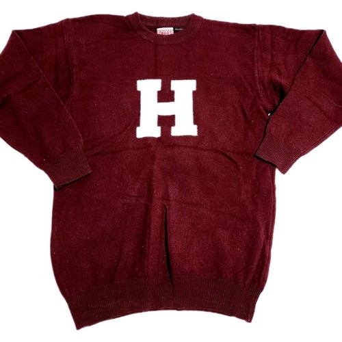 Vintage Harvard H Crew Neck Collegiate Sweater The Coop 100% Wool Large ...