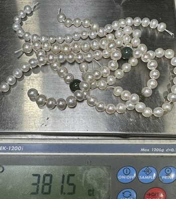 423ct Vintage 7-8MM ROUND Natural FW Cultured Pearls Partial Mixed ...