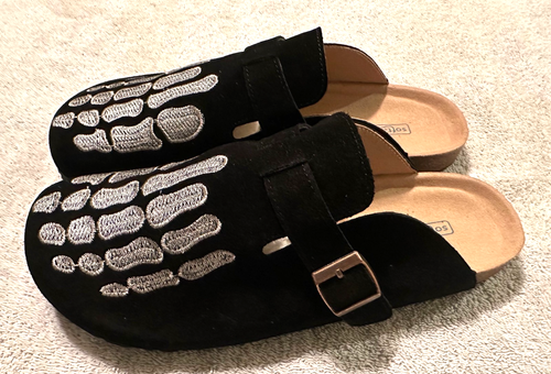 New Skeleton Clogs Size 44 Berkenstock style Embroirdered CLOGS Shoes ...