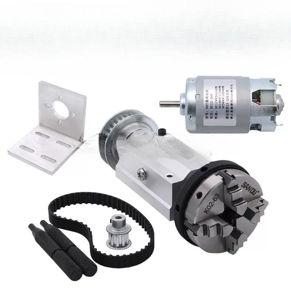 63Four-jaw Chuck Spindle Assembly Through Hole Small 50 Three-Jaw ...