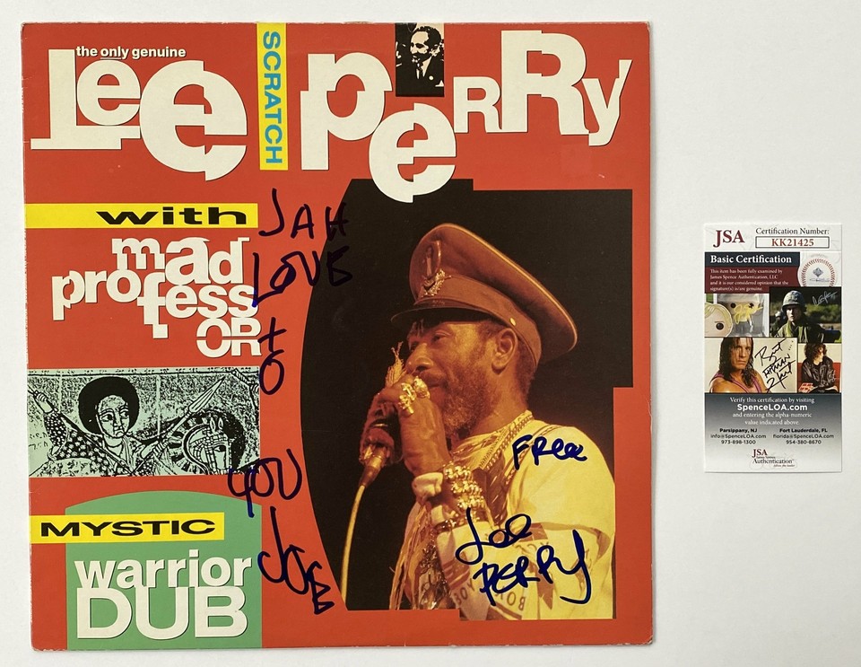 LEE SCRATCH PERRY Autograph Signed "Mystic Warrior Dub" Album Record LP ...