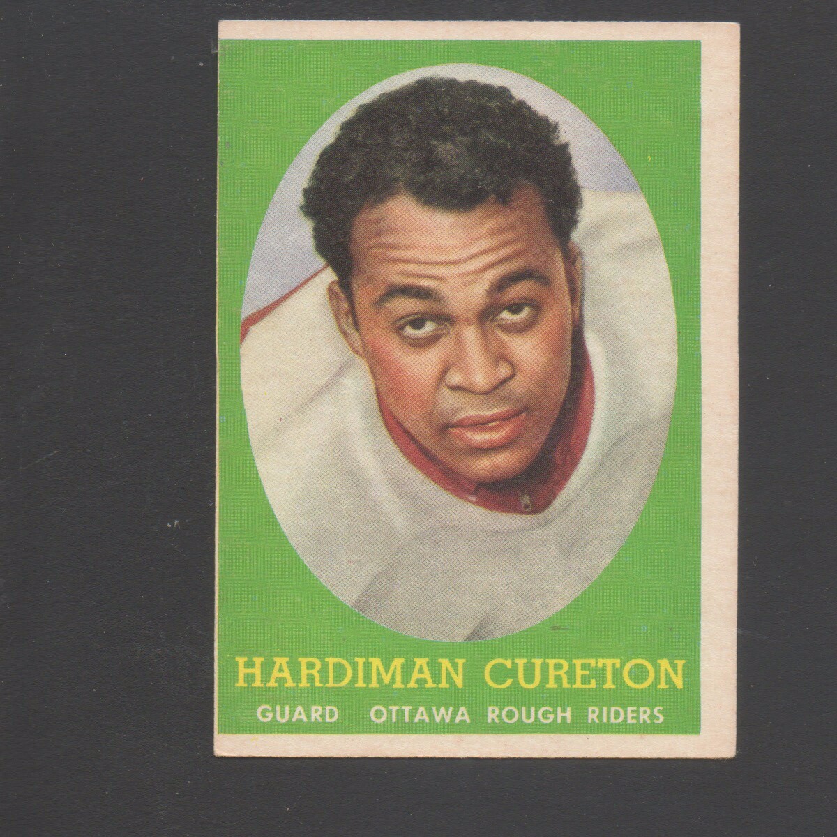 1958 Topps Canadian Football Card #33 Hardiman Cureton-Ottawa Rough ...