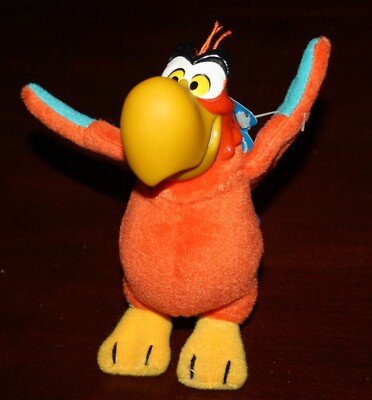 W tag Disney Applause LAGO Parrot Aladdin Plush Toy Vinyl Head Toy 6 ...