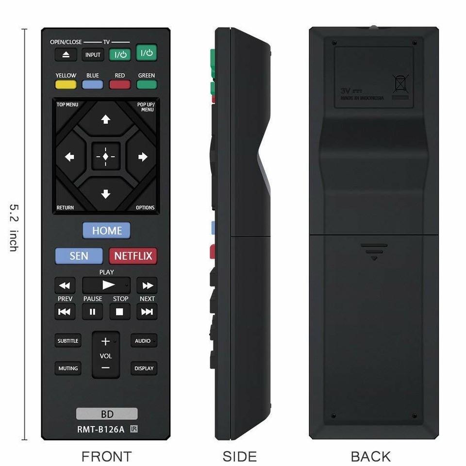 RMT-B126A Replaced Remote For Sony Blu-Ray Player BDP-S1200 BDP-BX120 ...