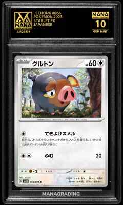 Pokemon LECHONK #066 SCARLET EX MANA 10 GEM MINT PSA 10 BGS PSA ...