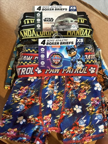 Bioworld Star Wars & Paw Patrol Boys X-Small/4-5 4-Pack Boxer Briefs ...