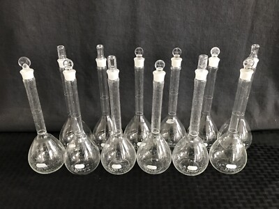 (12) CORNING PYREX Glass TC 250mL Volumetric Flask with #16 Stopper ...