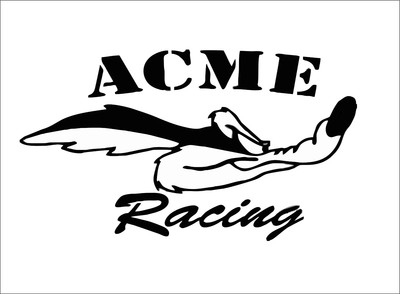 Wile E. Coyote ACME Racing -HOT ROD-VINYL WINDOW CAR DECALS -ALL SIZES ...