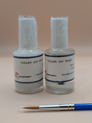 For Nissan Code QX1 White Touch Up Paint +Fine tip Brush | eBay
