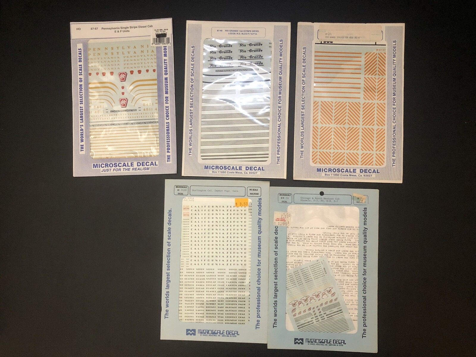 HO Scale Decal Stickers Microscale Decal Lot Of 16 Factory SEALED! LOOK ...