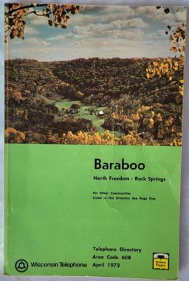 Vintage 1973 Baraboo Wisconsin Telephone Book | eBay