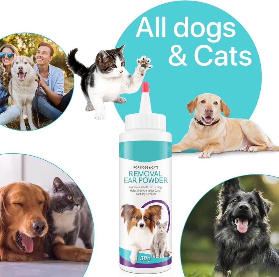 JSBNQRMZ Dog Ear Powder,30g Canker Powder For Dogs Ears,Dog Ear Cleaner ...