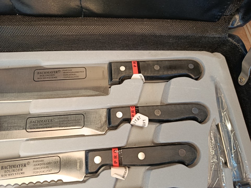SOLINGEN KNIFE SET 7 KNIVES W/ EXTRAS IN LOCKING BRIEFCASE NEW NEVER ...