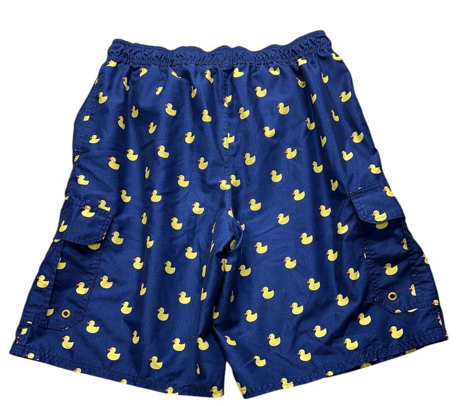 Canyon Mens Rubber Ducky Swim Trunks Size Large Blue/Yellow Swimsuit ...
