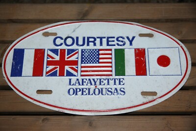 LOUISIANA License Plate * 5 FLAGS * BOOSTER COURTESY DLRSHP LAFAYETTE ...