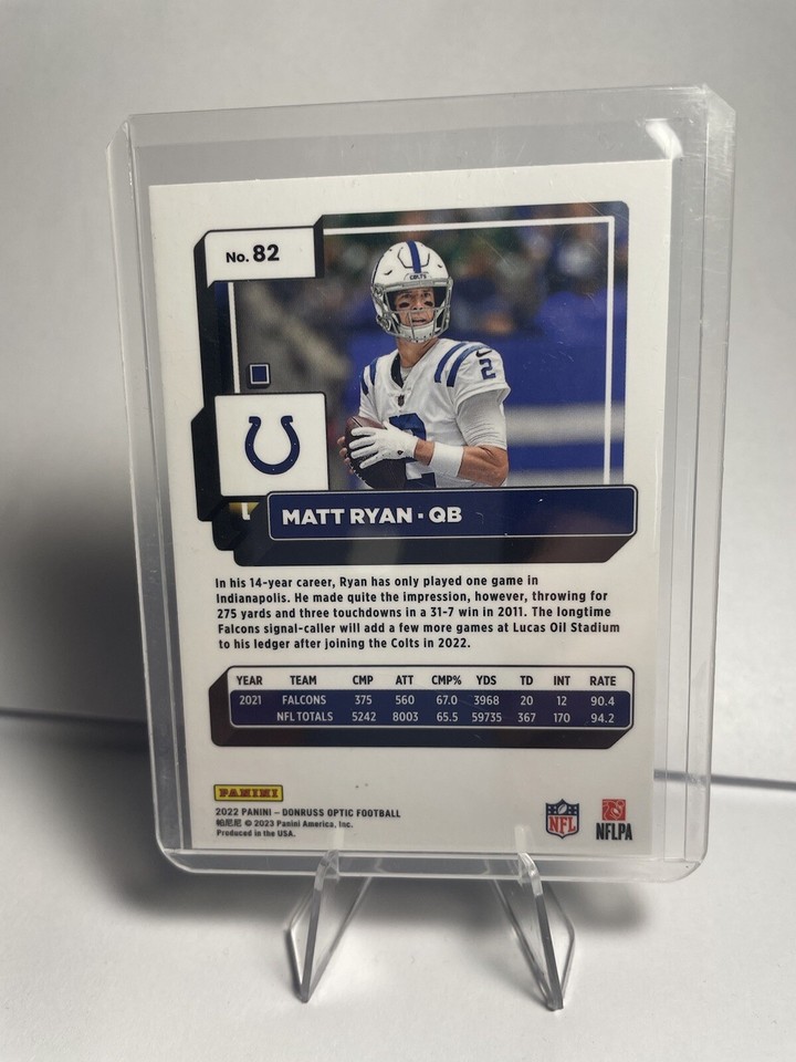2022 Panini Donruss Optic #82 Matt Ryan Indianapolis Colts Football ...