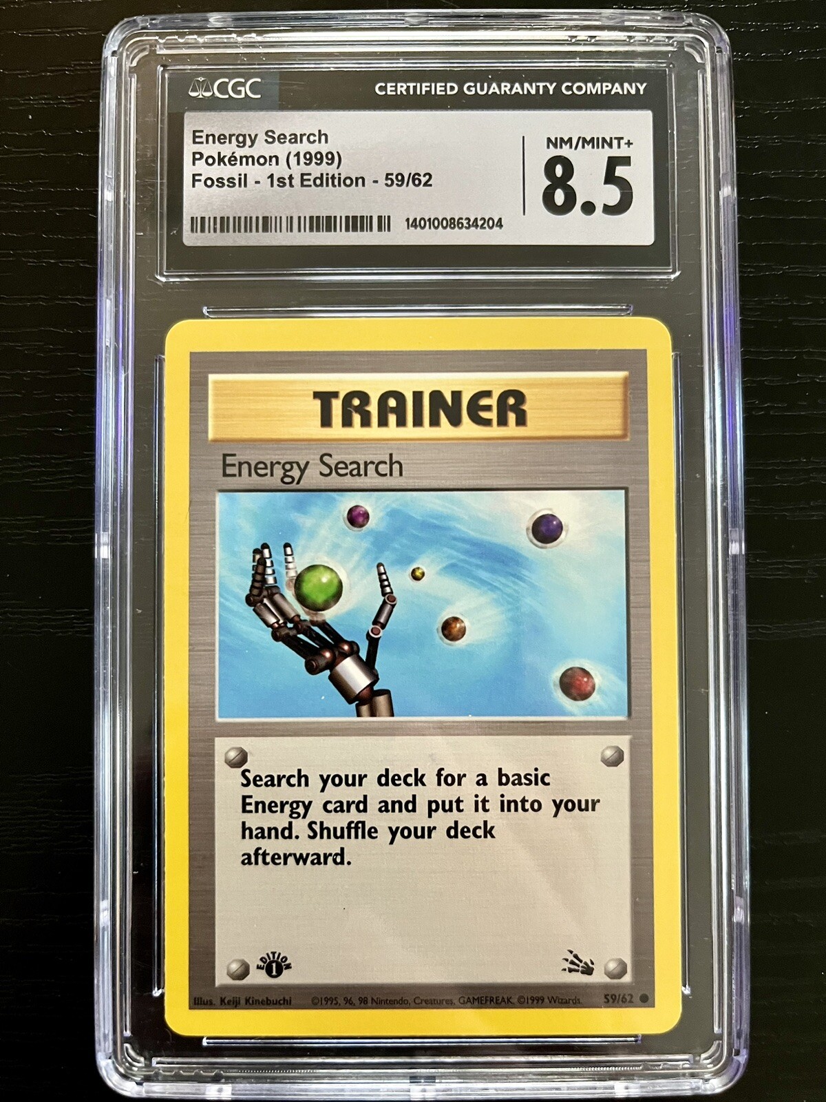 Energy Search 59/62 (1999) Pokemon Fossil 1st Edition - CGC 8.5 NM ...