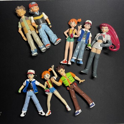 Pokemon Figure Lot X8 JAKKS 2007 Hasbro 2000 Ash Brock Misty Jessie ...