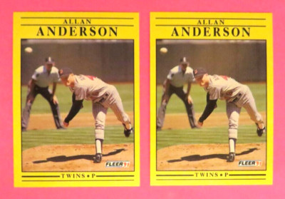 2 - 1991 Fleer, Minnesota Twins - ALLAN ANDERSON | eBay
