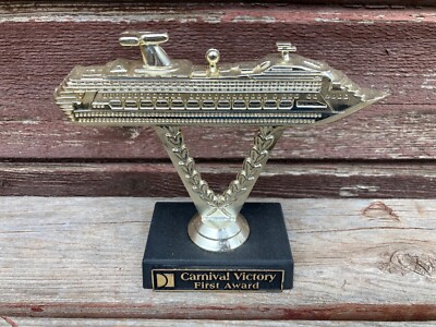 VTG Carnival VICTORY Plastic Ship on a Stick Cruise Trophy 1st | eBay