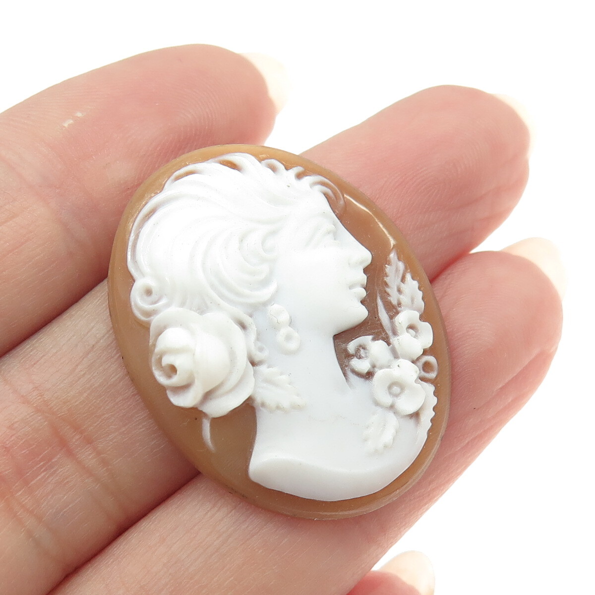 Antique Victorian Real Carved Mother-of-Pearl Floral … - Gem