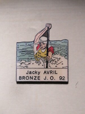 PIN'S Pins Pin JO Barcelone 92 OLYMPIQUE 1992 " Canoë Jacky AVRIL " | eBay