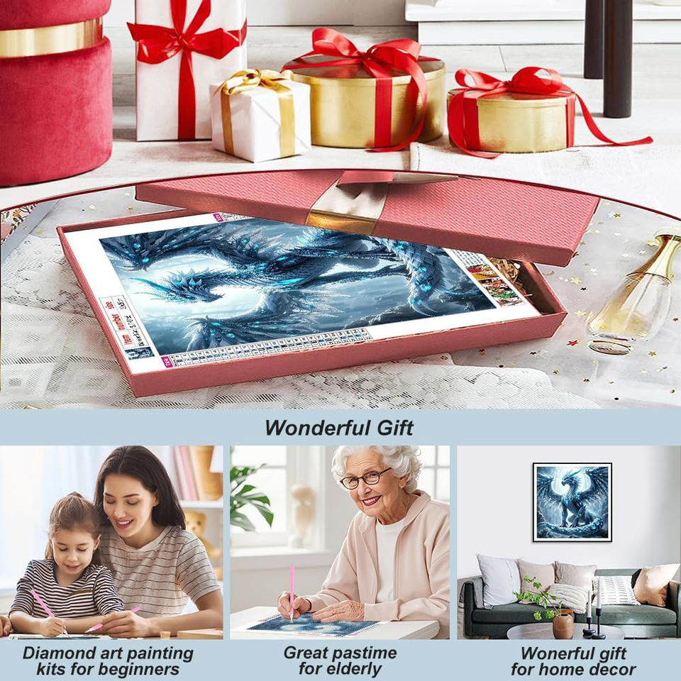 Blue Dragon Diamond Art Kits for Adults, 5D Diamond Painting Kits for ...