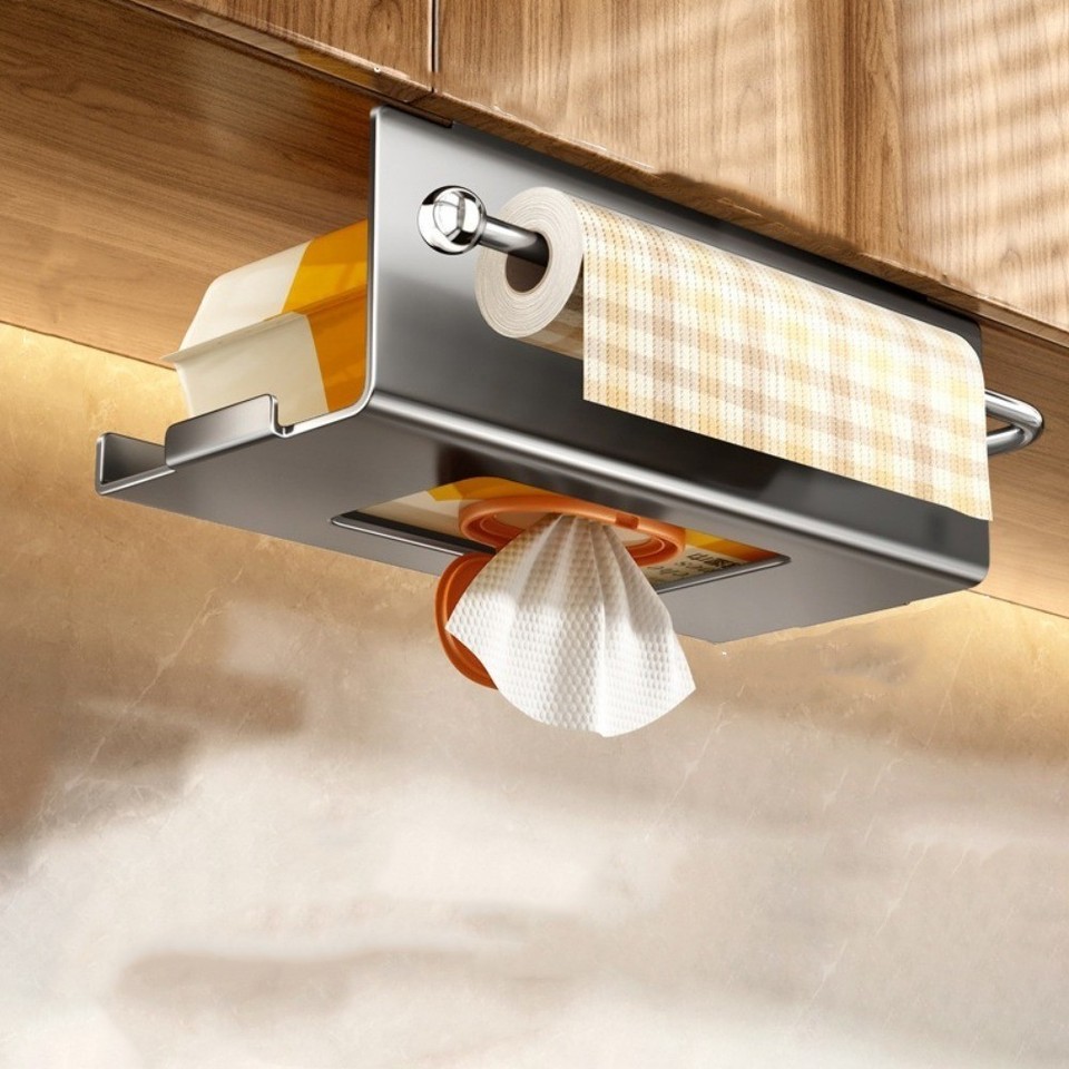 Wall Mounted Paper Roll Holder Hanging Paper Wrap Holder Roll Paper ...