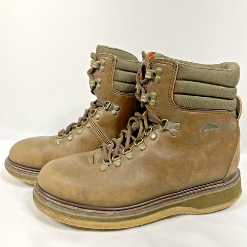 Simms Boots Mens Size 10 Brown Lace-Up Wading Felt Soles Grip Fly ...
