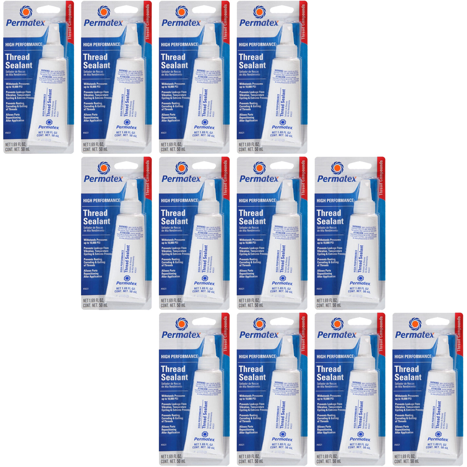 Permatex 56521 High Performance Thread Sealant Set 600mL (Pack of 12 ...