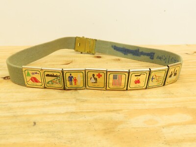 Vintage Cub Boy Scout BSA Belt with Loops Clip Holder First Aid ...