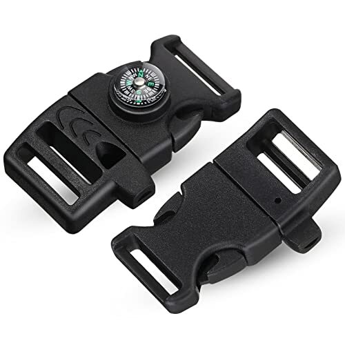 50 Pack Paracord Buckles Clips Whistle Buckle Compass Fire Starter for ...