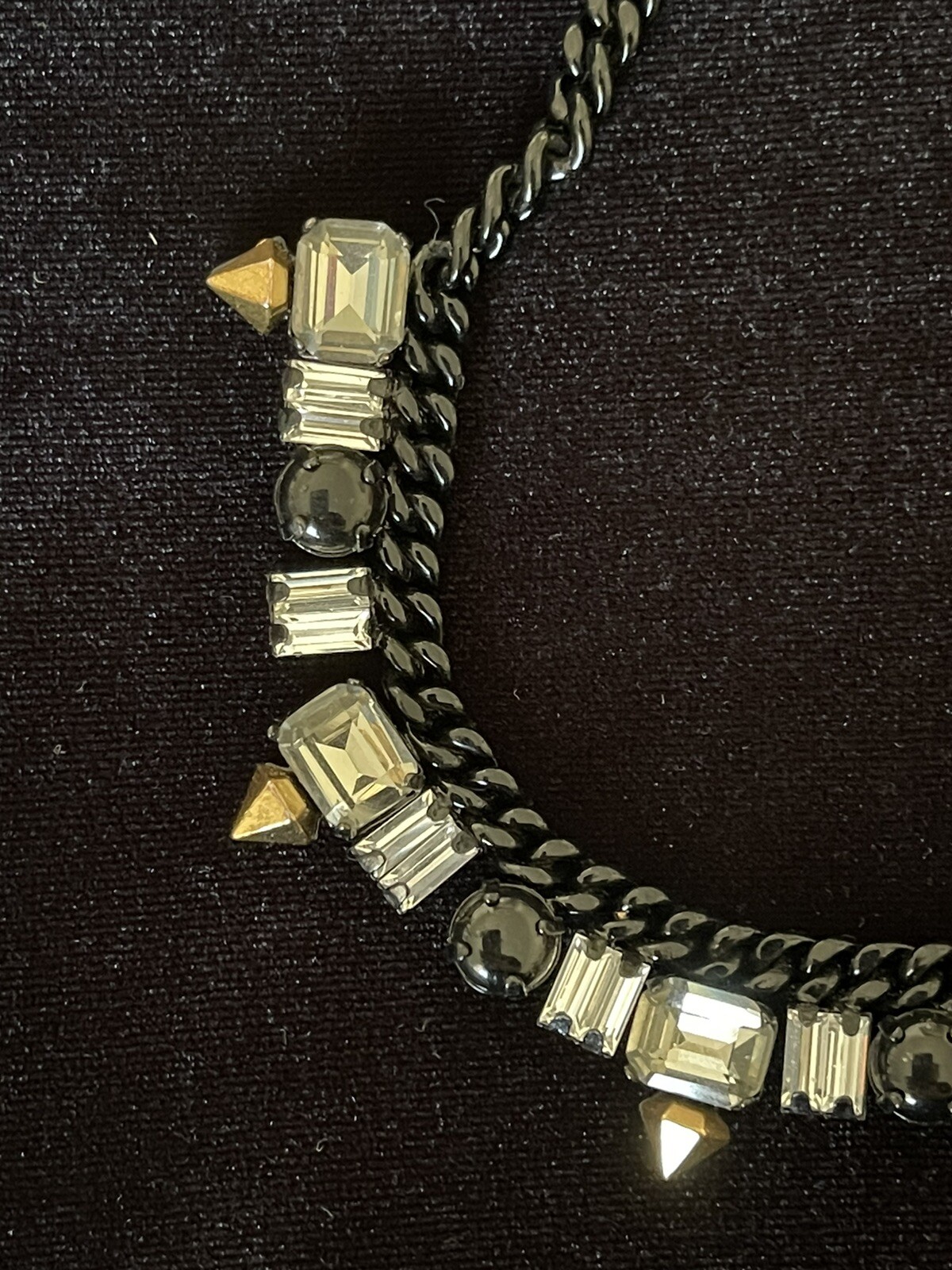 Juicy Couture Black Multi Gemstone Statement Necklace… - Gem