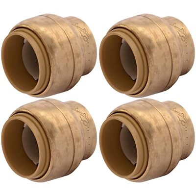 SharkBite 3/4 Inch Push Cap, Pack of 4, Push to Connect Brass Plumbing ...