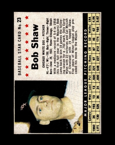 1961 Post Set-Break # 23 Bob Shaw EX-EXMINT *GMCARDS* | eBay