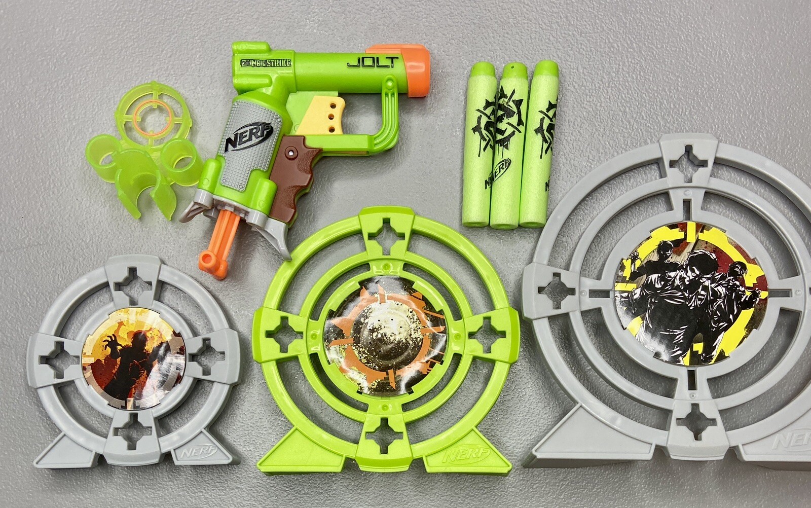 Nerf Zombie Strike Target Set w/ Nerf Jolt Sight Attachment And 3 Darts ...